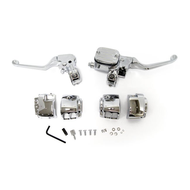 Handlebar control kit chrome 11/16" bore Chrome plated OEM style ...